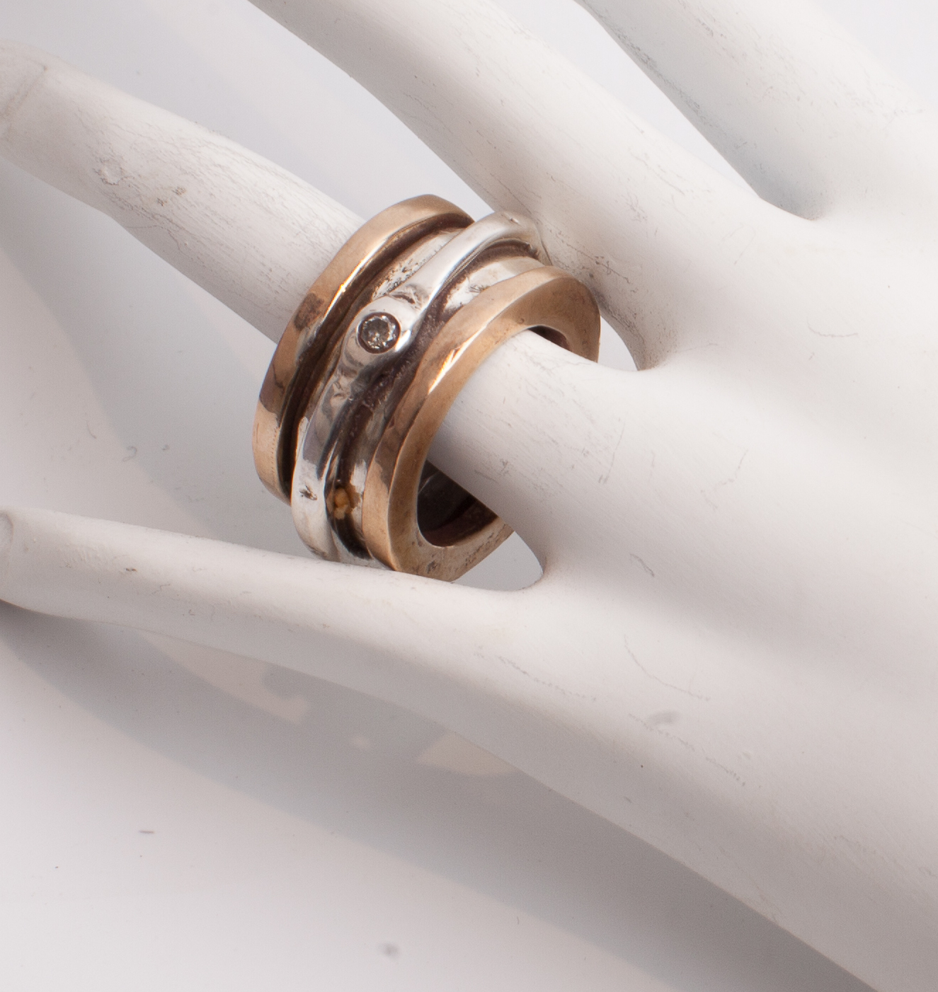 LANCE RING BIG Diamond Sterling Silver Bronze | Ermine New York