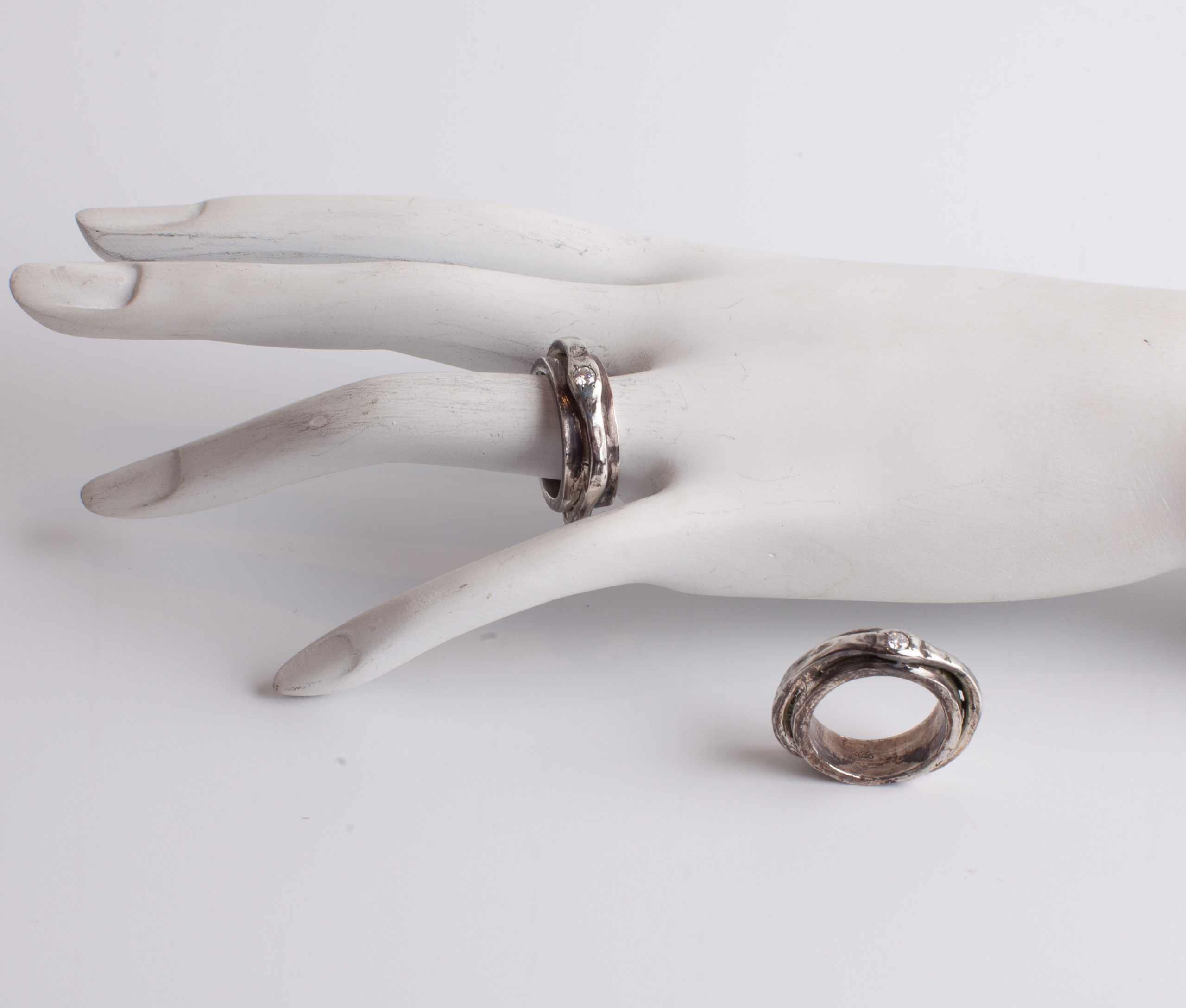 LANCE RING Diamond Sterling Silver | Ermine New York